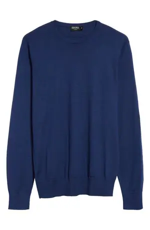 Zegna Cashseta Cashmere And Silk Sweater - Blue Ciano