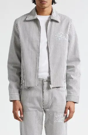 Amiri Motors Stripe Cotton Blouson Jacket
