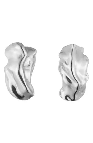 STERLING KING Sterling King Molten Stud Earrings Sterling Silver
