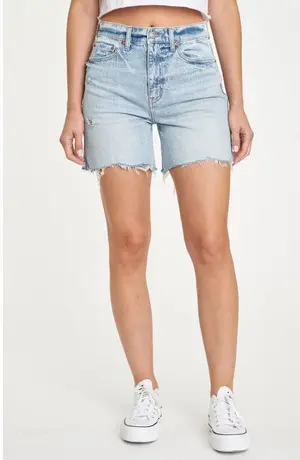 DAZE Sun High Waist Cutoff Denim Shorts
