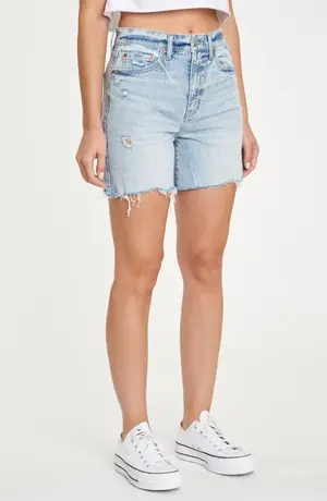 DAZE Sun High Waist Cutoff Denim Shorts