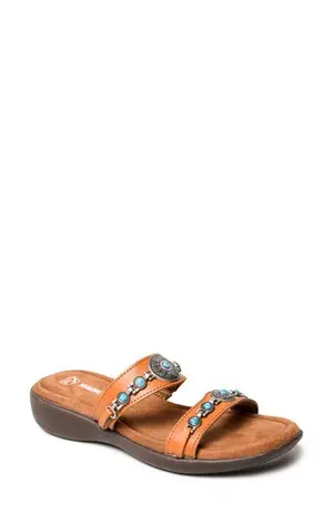 Minnetonka Brenn Slide Sandal - Cognac