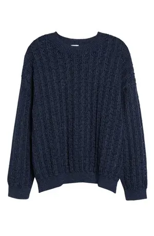 Eleventy Pointelle Crewneck Sweater