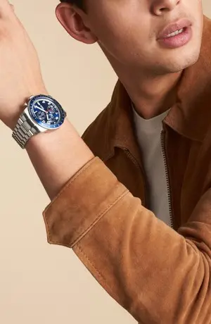 Fossil Sport Tourer Bracelet Chronograph Watch - Silver/blue