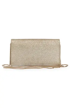 JIMMY CHOO Emmie Glitter Clutch - Platinum Ice