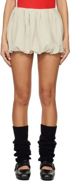 OPEN YY OPEN YY Beige Gathered Mini Skirt - Mint