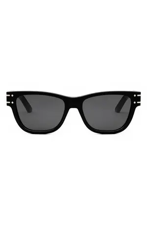 Dior DIOR Signature S6U 54mm Butterfly Sunglasses Shiny Black / Smoke
