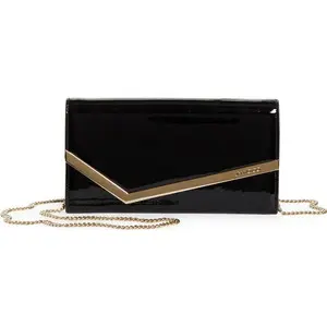 JIMMY CHOO Emmie Leather Clutch - Black/light Gold