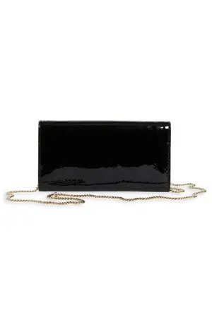 JIMMY CHOO Emmie Leather Clutch - Black/light Gold