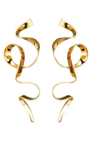 STERLING KING Allegro Ribbon Drop Earrings - Gold