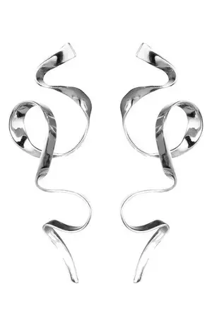 STERLING KING Allegro Ribbon Drop Earrings - Sterling Silver