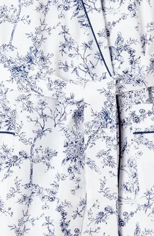 PETITE PLUME Timeless Toile Cotton Robe - White