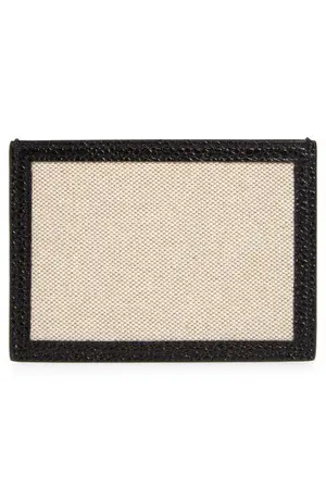 Thom Browne Grained Leather & Canvas Card Holder