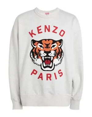 Kenzo Cotton Sweatshirt With Embroidered Tiger - Grey