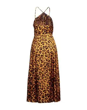 Sandro Midi Leopard-print Halterneck Dress