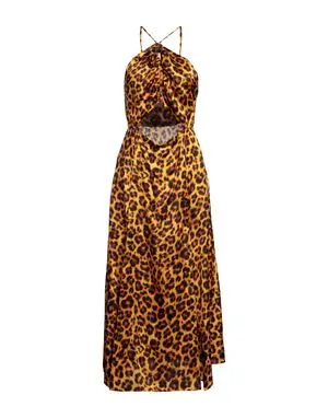 Sandro Midi Leopard-print Halterneck Dress