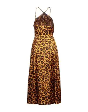Sandro Midi Leopard-print Halterneck Dress
