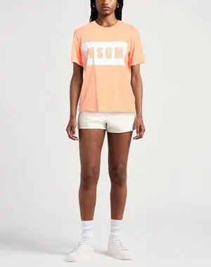 MSGM Logo-print Jersey T-shirt - Orange
