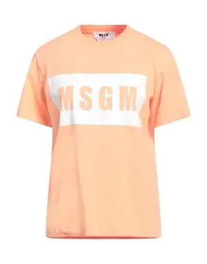 MSGM Logo-print Jersey T-shirt - Orange