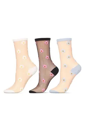 Memoi Embroidered Socks Hoiseries For Women