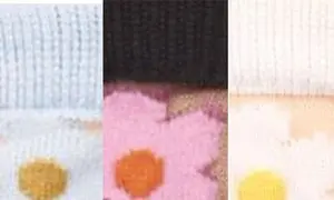 MEMOI Daisy Assorted 3-pack Sheer Crew Socks