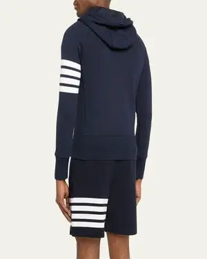 Thom Browne Four-stripe Zip Hoodie - Navy