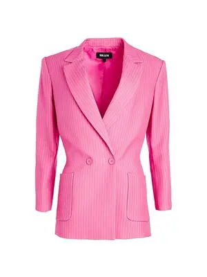 SEROYA Women's Natasha Blazer - Pink White Stripe  - Pink White Stripe