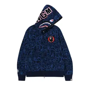 A BATHING APE 30th Anniversary Camo Shark Full Zip Hoodie - Blue