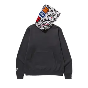 A BATHING APE Camo Shark Pullover Hoodie - Grey