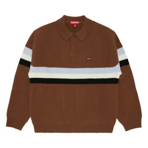 Supreme Small Box Polo Sweater 'dark - Brown