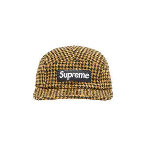 Supreme Houndstooth Wool Camp Cap - Yellow