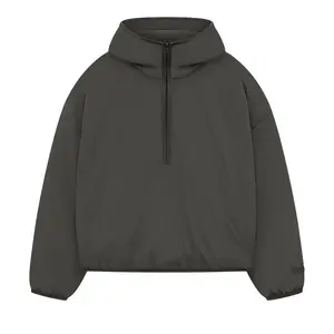 Fear Of God Filled Half-zip Hoodie - Black