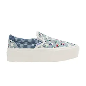 VANS Classic Slip-on Stackform Woven Denim Floral - Blue