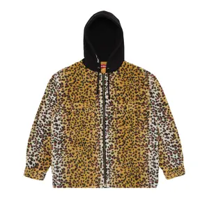 Supreme Fleece Zip Up Hooded Shirt - Brown