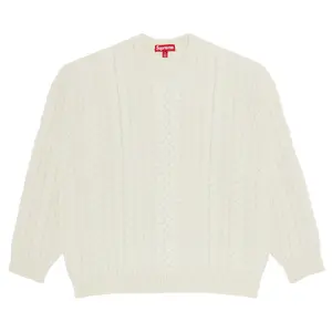 Supreme Appliqué Cable Knit Sweater - Cream