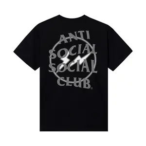 ANTI SOCIAL SOCIAL CLUB X Fragment Design Half Tone Logo Tee /grey - Black