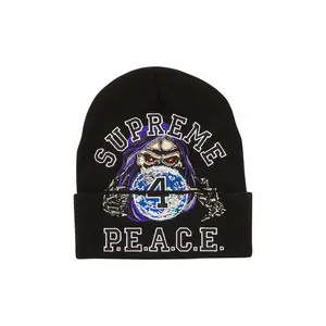 Supreme Supreme Peace Embroidered Beanie Black