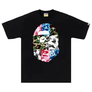 A BATHING APE Abc Camo Crazy Big Ape Head Tee - Black