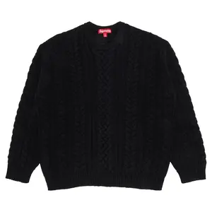 Supreme Appliqué Cable Knit Sweater - Black