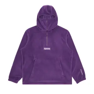 Supreme Polartec Facemask Half Zip Hooded Sweatshirt 'dark Purple' Purple