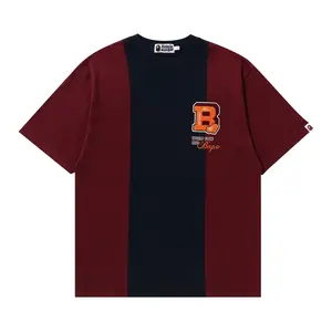 A BATHING APE Badges Color Blocking Tee 'navy - Blue