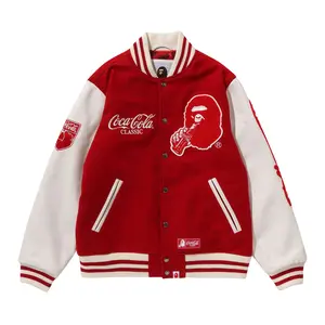A BATHING APE X Coca-cola Varsity Jacket - Red