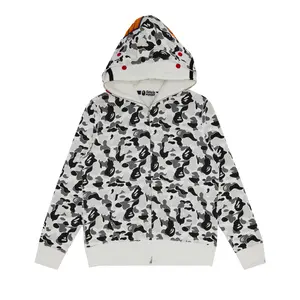 A BATHING APE Abc Camo Double Shark Full Zip Hoodie - Grey