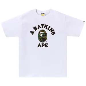 A BATHING APE 1st Camo College Tee /green - White