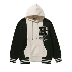 A BATHING APE BAPE Badges Color Blocking Hoodie White