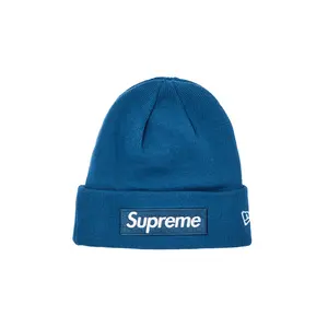 Supreme X New Era Box Logo Beanie - Blue