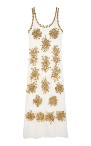 Rabanne Embellished Sheer Maxi Dress Clear