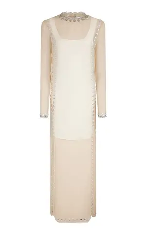 Rabanne Embellished Sheer Maxi Dress - Ivory