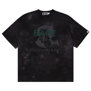 A BATHING APE Tie Dye Bathing Ape Tee - Black