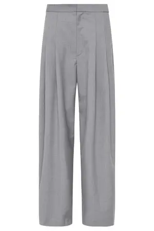 ST. AGNI Adjustable Wool-blend Wide-leg Pants